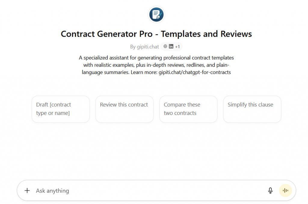 ChatGPT Prompts To Download Contract Templates - GiPiTi